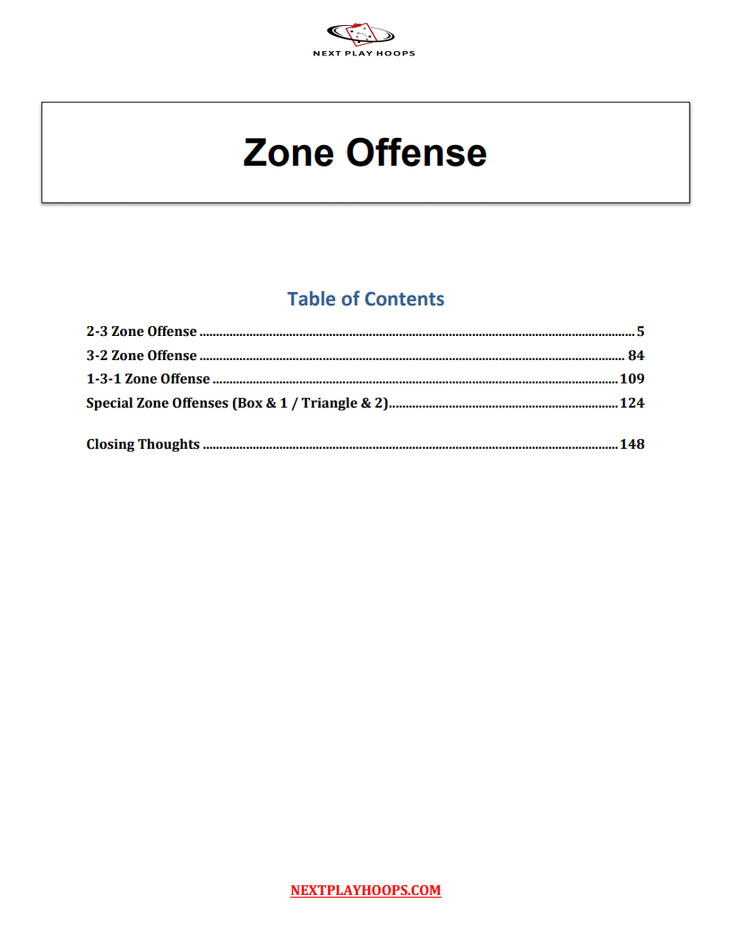 The Complete Zone Offense Playbook - Basketball Book