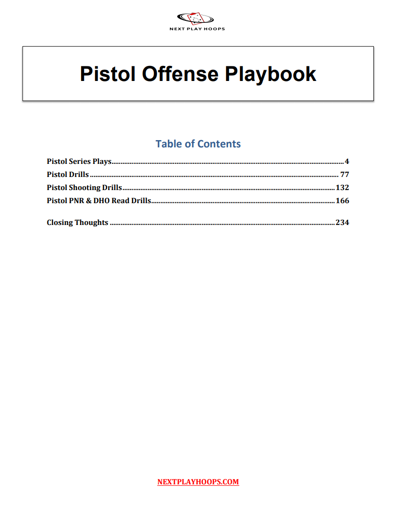 The Pistol Offense Playbook - Basketball Book