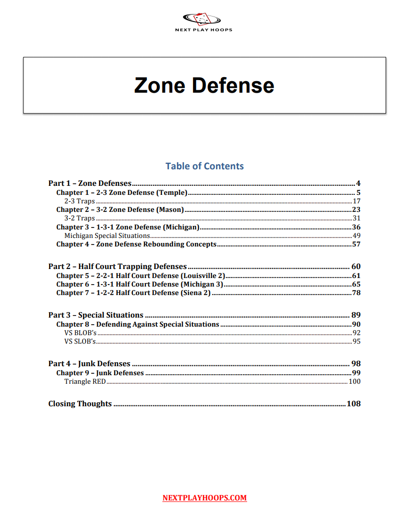 The Complete Zone Defense Playbook - Basketball Book