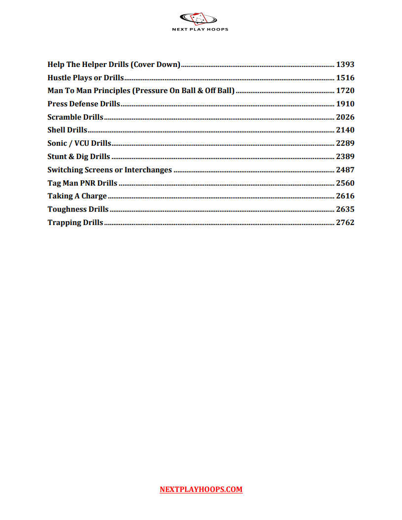 Defensive Drills - Basketball Playbook